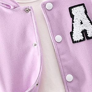 Yartina Kids Girls Boys 2 Piece Outfits Athletic Tracksuit Toddler Long Sleeve Hoodie Jacket and Sweatpants Set Purple 7-8 Years