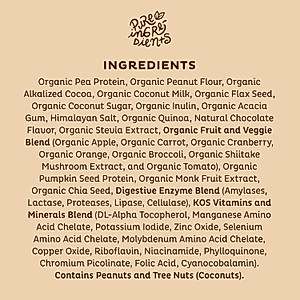 KOS Vegan Protein Powder, Chocolate Peanut Butter - Low Carb Pea Protein Blend, USDA Organic Superfood with Vitamins & Minerals - Keto, Soy, Dairy Free - Meal Replacement for Women & Men - 10 Servings