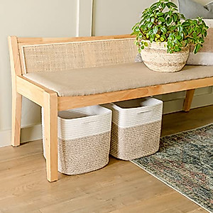 NaturalCozy Storage Cubes 11 Inch Cotton Rope Woven Baskets for Organizing, 3-Pack | Cube Storage Bin | Square Storage Baskets for Shelves Organizer, Classroom, Kids Toy Bins, Closet, Baby Nursery