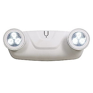 TANLUX LED Emergency Lights with Battery Backup, Two Head Adjustable Commercial Emergency Lights, UL Listed, AC 120/277V, Hardwired Emergency Lights for Business - 1 Pack(White)