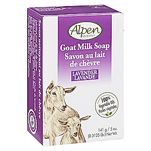 Alpen Secrets Daily Cleansing Goat milk Soap with Lavender Oil, 5-Ounces Bars (Pack of 4)