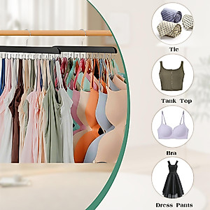 Kalimdor Bra Hanger for Closet 2 Pack, Tank Top Hanger 20 Hooks Capacity Foldable Wood Space Saving Hanger Closet Organizers and Storage for Dorm & Apartment for Lingerie,Tank Top, Bra, Scarf etc.