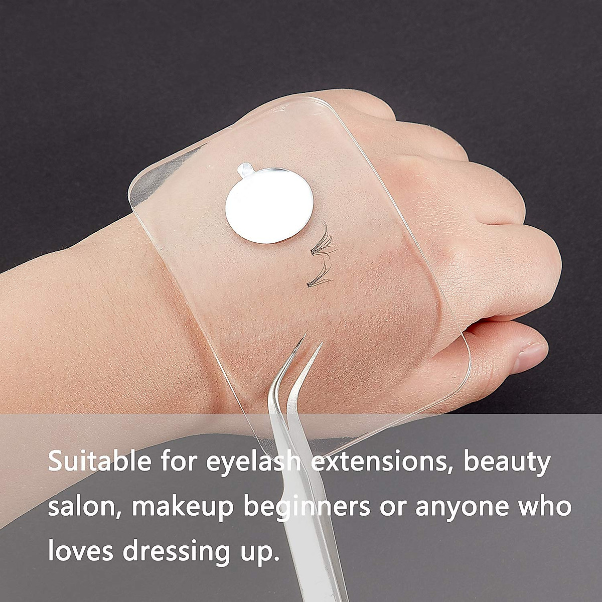 Mudder 900 Pcs 1 Inch Disposable Eyelash Glue Holder and 2 Pcs Reusable Eyelash Pad Stand, Pallet Eyelash Extension Glue Sticker Pads Set for Makeup Tool Supply