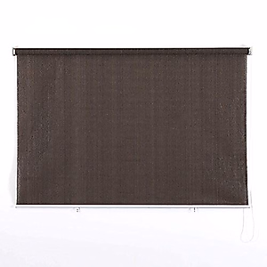 Outdoor Roller Shades - HDPE Roll up Shade of Patio Shades - Used as Balcony/Porch/Patio Blinds - Indoor Windows Blackout Blinds ( Color : Mocha , Size : 60" Wx71 L )