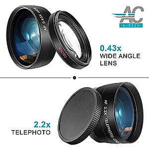 A-Cell 58mm Accessory Bundle for Canon EOS Rebel T7, T6, T5, T3, T100, 4000D, 2000D, 3000D and More with 32GB SanDisk Memory Card, Wide Angle Lens, Telephoto Lens, Tripod, Backpack