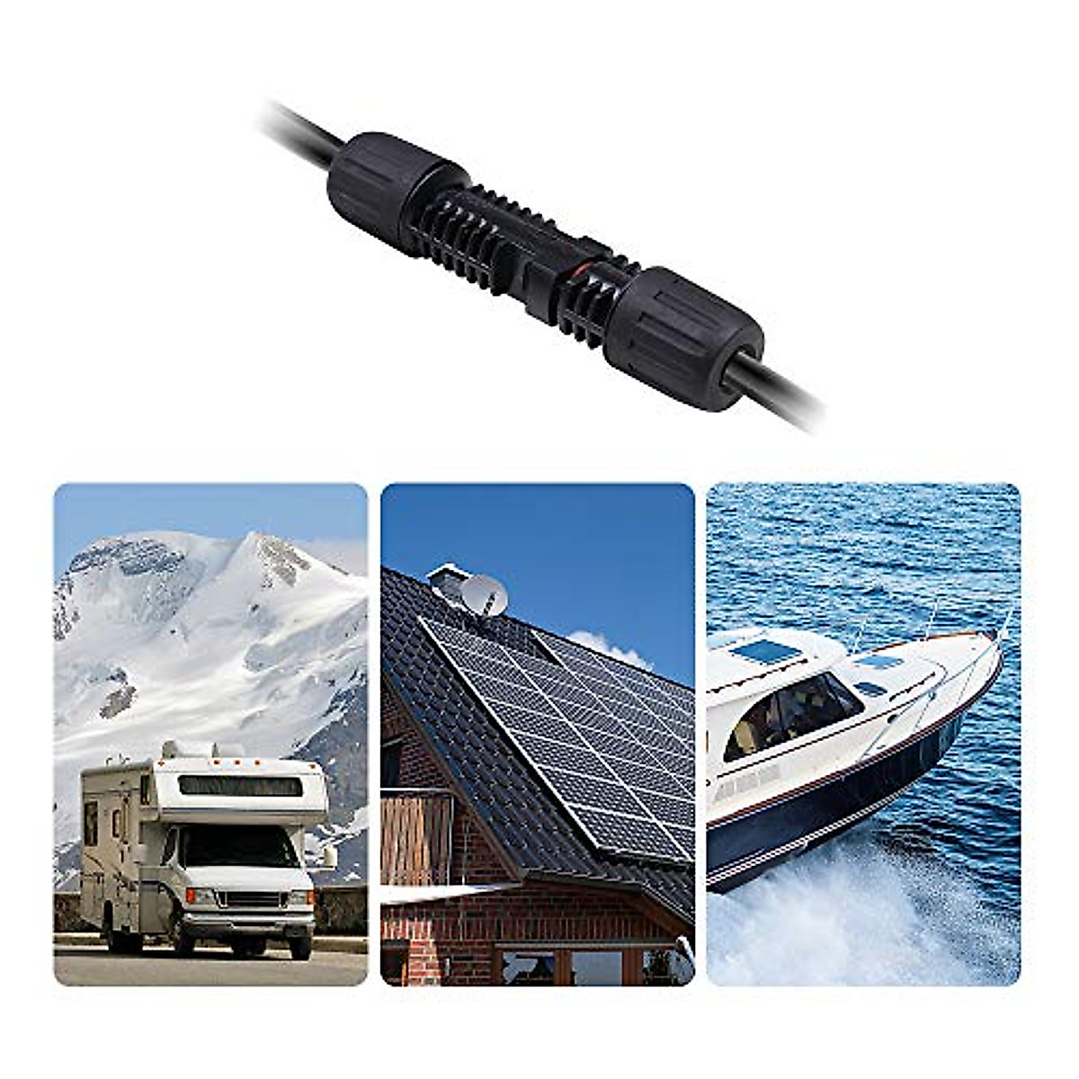 RENOGY Pair Male/ Female Solar Panel Cable Connectors Double Seal Rings for Better Waterproof Effect