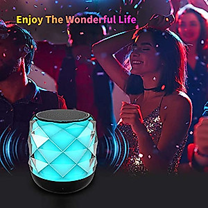 LENRUE Bluetooth Speaker, Small Mini Wireless Portable Speakers with Colorful Light, HiFi Sound, Long Playtime,Gift for Women Girls Kids Daughter Sister
