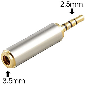 JacobsParts 2.5mm Male to 3.5mm Female Stereo Audio Headphone Jack Adapter Converter, Gold Plated
