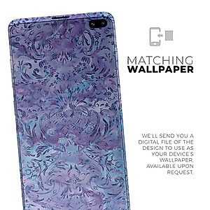 DesignSkinz Purple Damask v2 Watercolor Pattern V2 Protective Vinyl Decal Wrap Skin Cover Compatible with The Samsung Galaxy S20 (Screen Trim & Back Glass Skin)