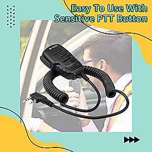 Retevis H-777 Walkie Talkies Mic 2 Pin Shoulder Speaker Mic Compatible with Retevis RT22 RT21 RT68 RT27 RB26 RT85 RT22S RT86 RT19 RT17 Baofeng UV-5R BF-F8HP 2 Way Radios,with 3.5mm Audio Jack(1 Pack)