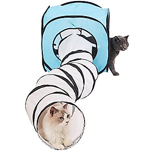 Shank Ming Cat Tunnels for Indoor Cats, Collapsible Cat Tunnel Toy and Cubes Combo, Pet Tunnel for Puppy Rabbit