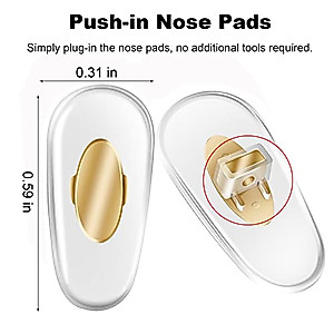 Auzky 5 Pairs Replacement Nose Pads for RayBan RB3549, RB4071, RB6336, RB7140, RB8415 and More Plug in Eyeglasses, Sunglasses Models - Gold