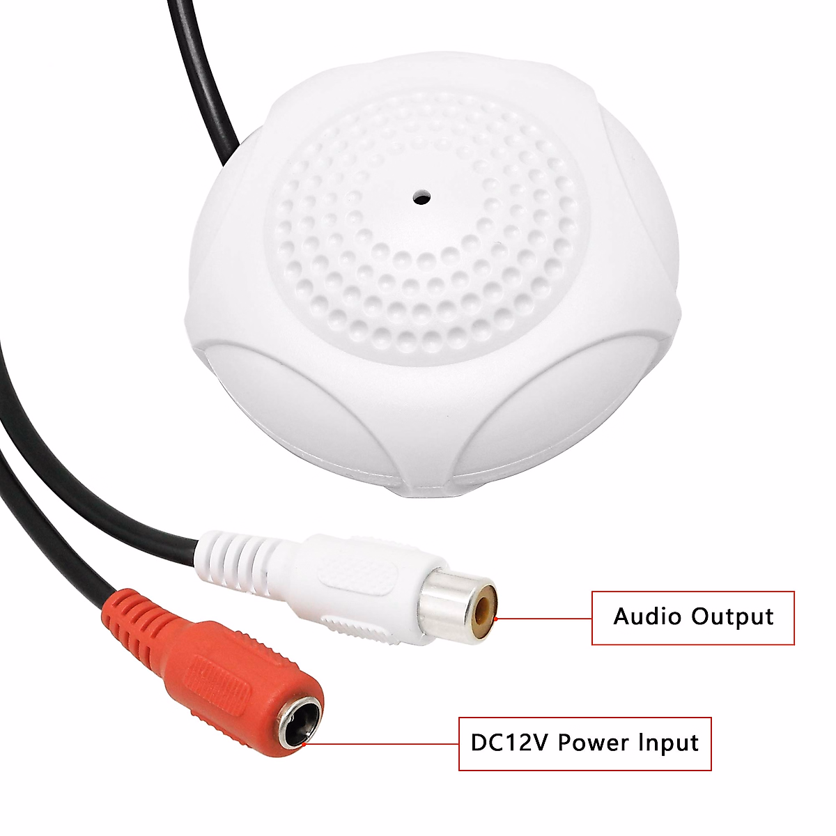 XMSJSIY CCTV Microphone,Pickup Audio Mic,Sound monitor kit microphone High Sensitive for CCTV Security Camera DVR Surveillance System