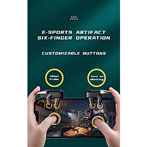 2022 New Model Seven Trees Mobile Game Controller for PUBG/Fornite/Knives Out/Rules of Survival/Call of Duty Gamepad Trigger Aim Button L1R1 L2 R2 Shooter Joystick for iPhone Android iPad Mini 5 Phone Game Pad Accesorios (Blue)