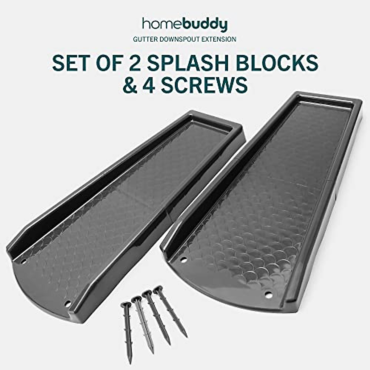 HomeBuddy Black Gutter Downspout Extension, Set of 2 - Rain Gutter Diverter, Down Spout Drain Extension, Sturdy Rain Guard Downspout Extension, Gutter Drain Diverter.