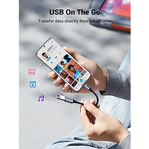 UGREEN USB C to USB A 3.2 Adapter,USB C Male to USB Female Adapter Nylon Braid,Type C OTG Cable Compatible with iPhone 16 15 Pro, Samsung S23 Ultra, MacBook Pro 2022, MacBook Air/Mini,iPad