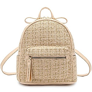 I IHAYNER Mini Backpack for Women Small Backpack for Teen Girls Fashion Backpack Purse Designer Travel Bag Ladies Satchel Bag Khaki