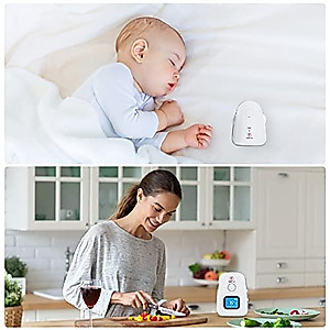 Audio Baby Monitor Crown [Updated Version] TimeFlys,Temperature Monitoring,Vibration,Lullabies,Rechargeable Battery,Two Way Talk,USB Connection,Zero Emission at Night Mode,Long Range up to 1000 ft