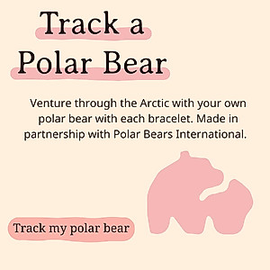 Fahlo Polar Bear Tracking Bracelet, Elastic, supports Polar Bears International, one size fits most for Men and Women