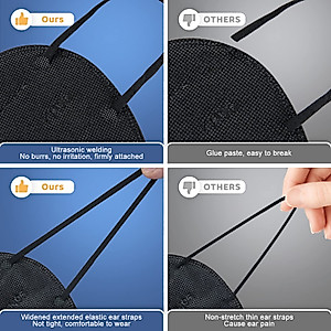 BLScode KN95 Face Mask 60 Pack, Individually Wrapped 5-Layer Breathable Mask with Comfortable Elastic Ear Loops, Filter Efficiency≥95%