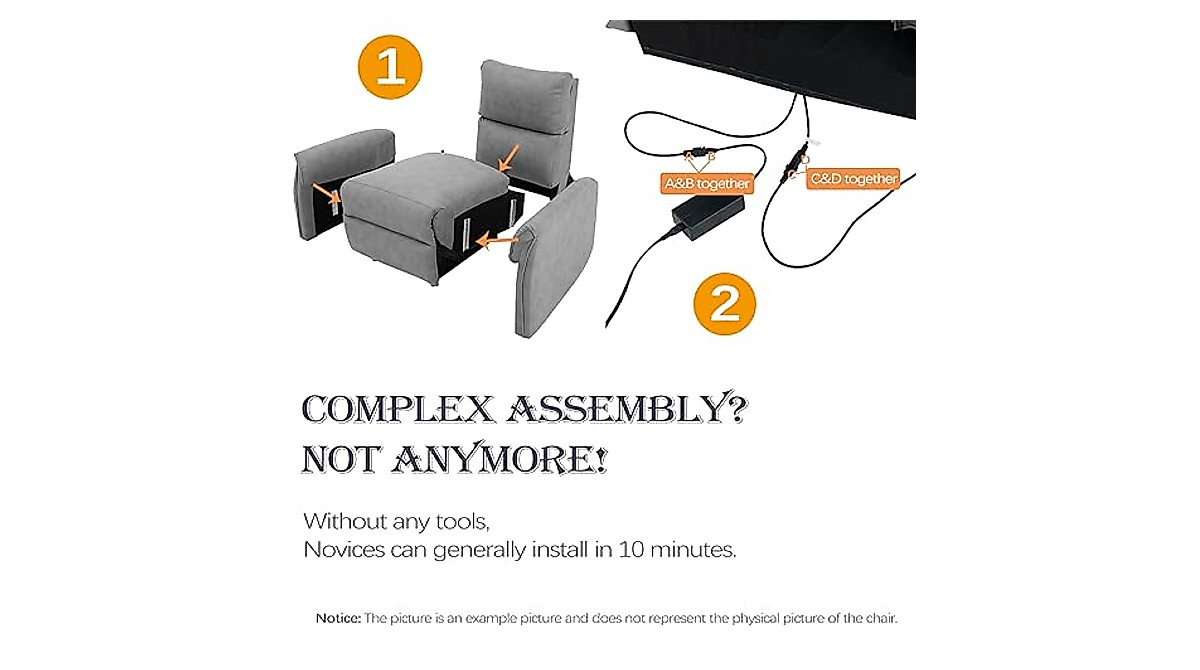 Electric Recliner Chair with USB Port - Compact Home Theater Recliner