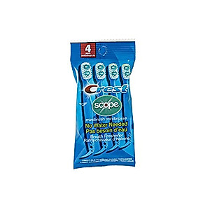 Crest Scope | Mini Brushes-Disposable Toothbrushes with Toothpaste and Pick For Work or Travel (4 count, 6 pack (24 brushes))