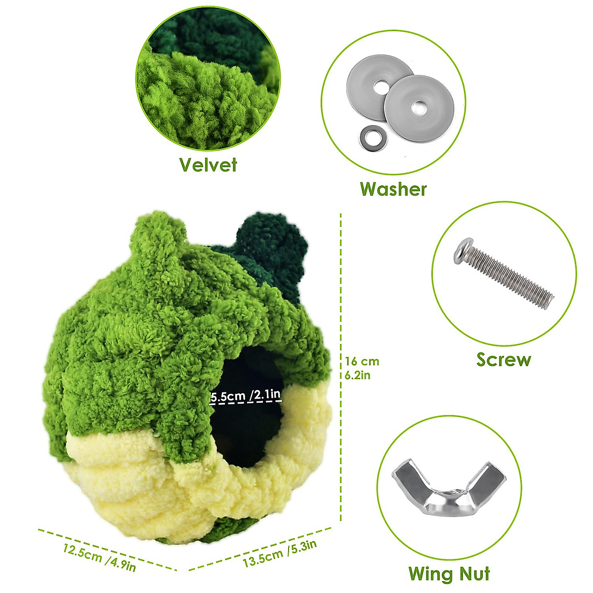 KATUMO Bird Nest, Conure Breeding House Parrotlet Snuggle Hut Lovebird Bed for Conure, Lovebird, Canary, Finch, Coneshape Birds, Hamster, Small Pets