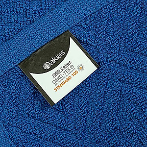 Oakias Kitchen Towels Blue (12 Pack, 16 x 26 Inches) – Cotton Kitchen Hand Towels – 450 GSM – Highly Absorbent & Quick Drying Dish Towels – Big Pop Weave