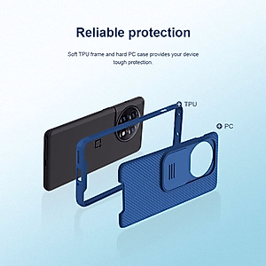 Nillkin OnePlus 11 5G Case - CamShield Pro Case with Slide Camera Cover, Slim Fit Thin Shockproof Cover for OnePlus 11 2023 - Blue