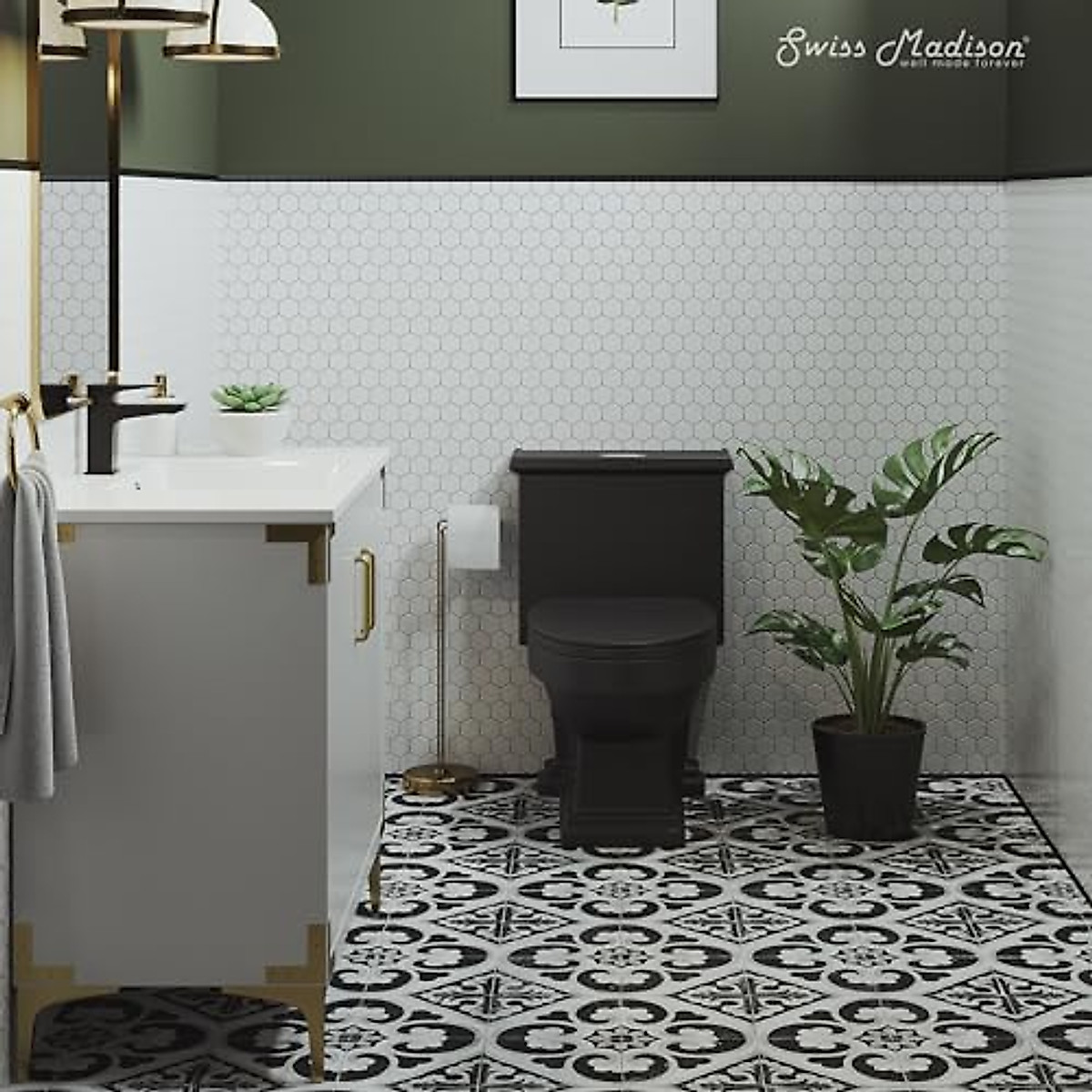 Voltaire One-Piece Elongated Toilet Dual-Flush 1.1/1.6 gpf in Matte Black