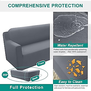 Arfntevss Corner Sectional Couch Covers L Shape Sofa Cover Magic Stretch Sectional Slipcover Set Water Repellent and Washable U Shaped Sofa Covers Living Room Soft Thick Protector (Light Grey, Large)