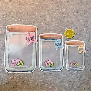 Enkrio 20 PCS Reusable Mason Jar Zipper Bags Mason Jar Bag Refrigerator Organizer Stand-up Airtight Seal Saver Bags Food Storage Sandwich Bags for Kitchen Snack (10L 6M 4S)