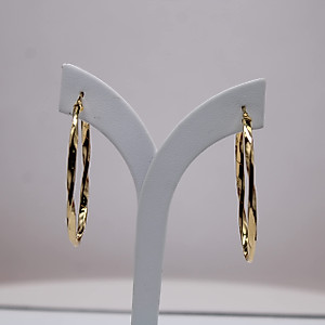 Silver Smile 14 kt Yellow Gold Hoop Earrings For Women| Twisted Gold Hoops Earring Set with Click Clasp Closure|Hypoallergenic | Ideal Gift For Anniversary and Birthday For Her