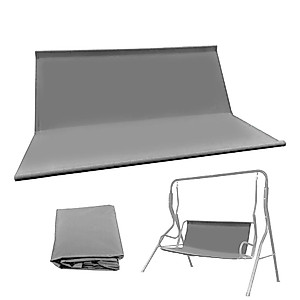 Replacement Garden Swing Seat Cover, Waterproof Outdoor Swing Seat Protection Cover Durable 600D Oxford Fabric Waterproof Swing Chair Cover Grey - 115 * 48 * 48 cm