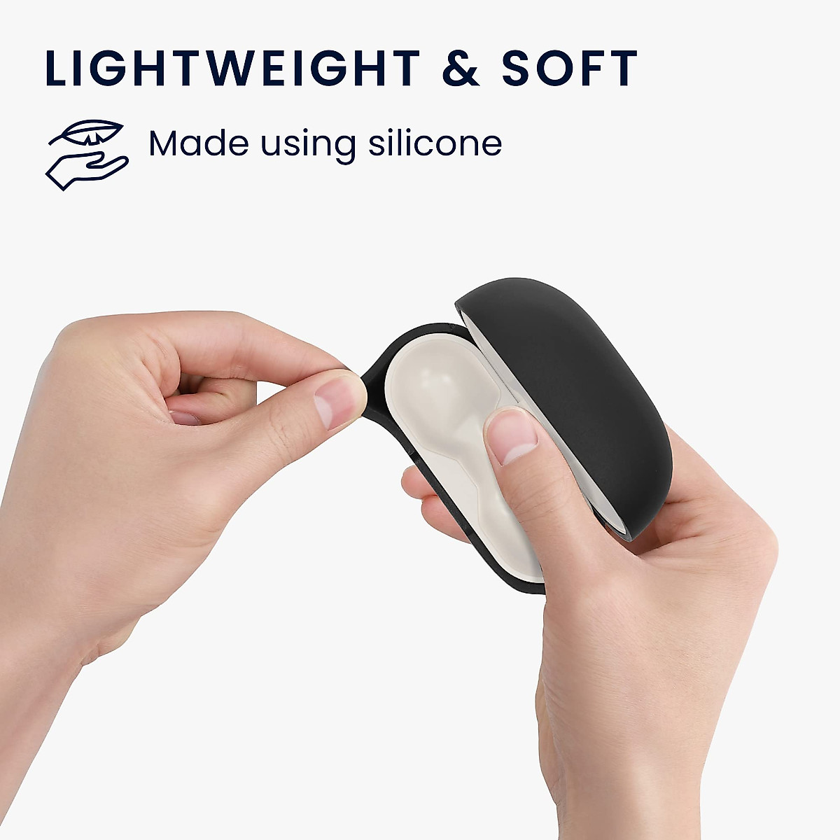 kwmobile Case Compatible with Bose QuietComfort Earbuds II Case - Silicone Cover Holder for Earbuds - Black