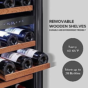 Ca'Lefort 30 Inch Wine Fridge, Wine Cooler Dual Zone Side by Side Under Counter Wine Cooler Refrigerator with Touch Panel 40°F-65°F for Champagne Wine, Holds 56 Bottles (Package of two 15")