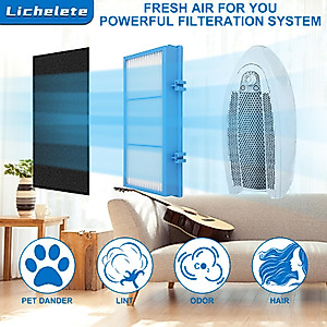 HAPF30AT Filter for Holmes AER1 HEPA Type Total Air Puri-fi-er, Compatible with Holmes HAPF30AT and HAP242-NUC, 4 HEPA + 10 Carbon Booster Filters