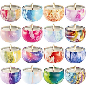Scented Candles Gift Set of 16 for Women,Travel Tin Jar Candles, 2.5 oz Soy Wax Aromatherapy Candles for Yoga Spa Read Bath & More