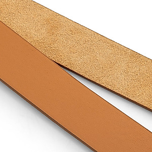 maikun Womens Leather Belts Removable Letter M Plate Buckle Waist Belt 1.18" Width, Brown Waist Size 30-34''