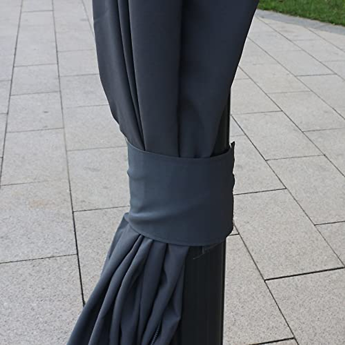 Sunshine Outdoor Replacement Gazebo Curtains 4 Panels with Zipper for Garden Patio Yard (10'x10', Grey)(Curtains Only)