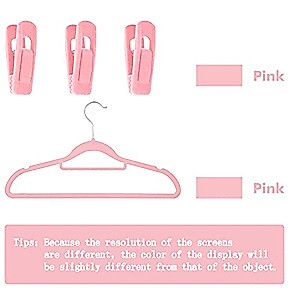 Trgowaul Blush Pink Velvet Hangers Clips, Pants Hangers Velvet Clips, Strong Finger Clips Perfect for Thin Velvet Hangers (20 Pcs, Blush)