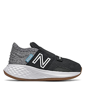 New Balance Kids Fresh Foam Roav V1 Bungee Running Shoe Sneaker, Black/Light Aluminum, 8 Wide US Unisex Toddler