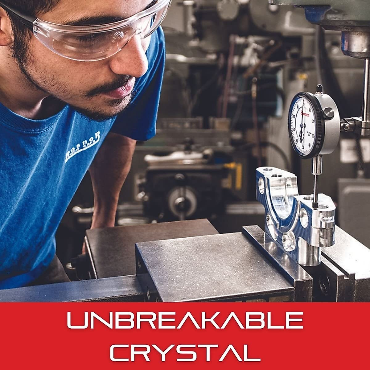 Starrett Dial Indicator Set with Jewel Bearing and Case - White Face, 025", .125", 1.00" Range, 0-5-0, 0-25-0, 0-100 Dial Reading, .001" Graduations - S253Z