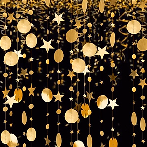 Gold Twinkle Little Star Party Garlands Glitter Hanging Moon Stars Decorations Kids Birthday Bday Baby Shower Wedding Ramadan EID Graduation Party Supplies