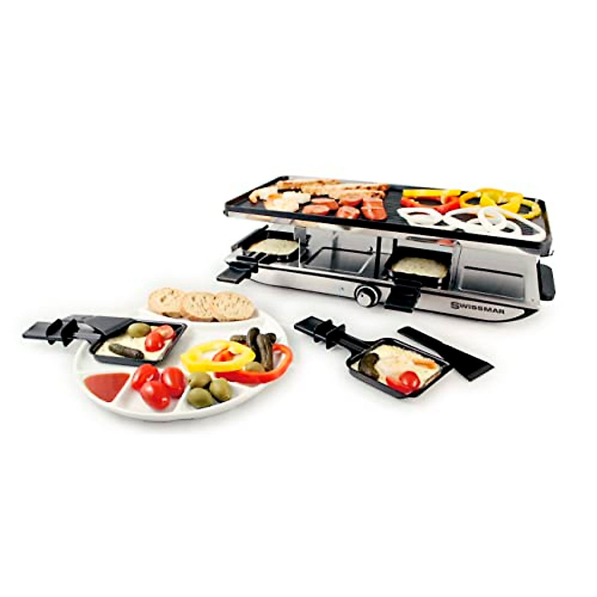Swissmar Geneva 8-Person Stainless Steel Raclette