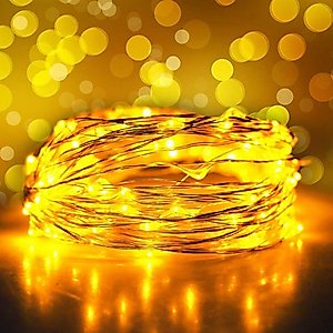 Ruipunuosi Remote Control String Lights, Led Fairy Lights- 20/50/100/200 LEDs Waterproof Flexible String Lights Battery Operated for Bedroom Home Wedding Christmas Festival
