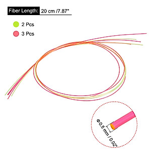 MECCANIXITY Fiber Optic Rods PMMA 0.5mmx20cm for Sight Filament Red, Green, 1 Set Pack of 5