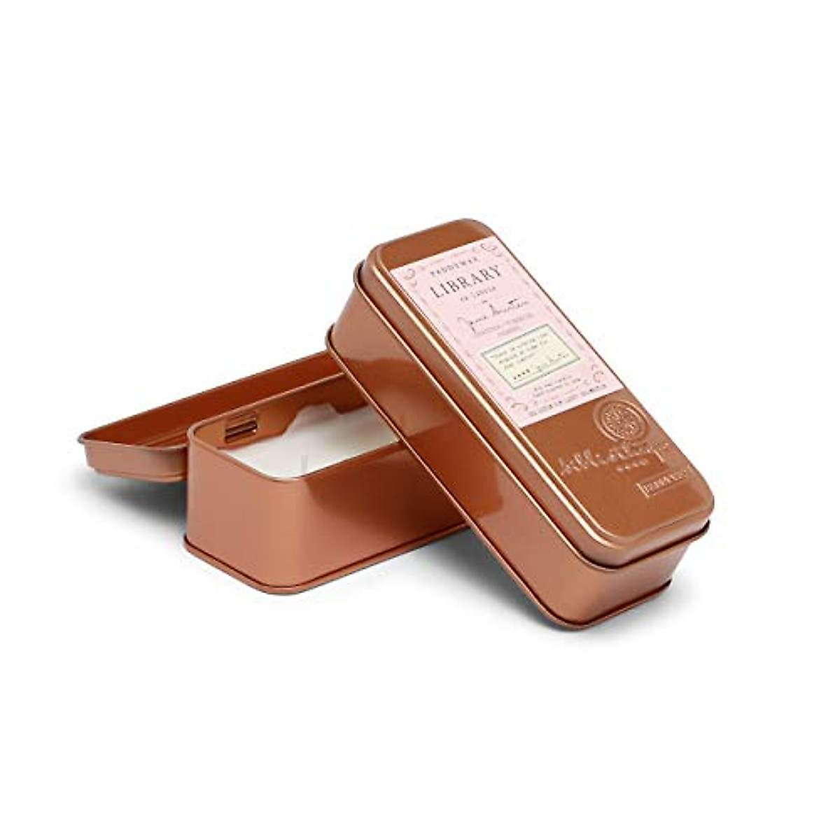 Paddywax Library Collection Jane Austen 2-Wick Scented Travel Tin Candle, 2.5-Ounce, Gardenia, Tuberose & Jasmine