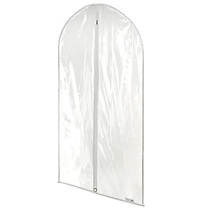 HANGERWORLD Pack of 6 Clear Garment Bags for Hanging Clothes - 40inch Suit Bag, Plastic PEVA, Showerproof, Clothes Dust Protector Cover