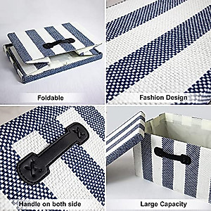 UNILPWAY Houndstooth Black and White,Storage Bins,Foldable Storage Box Organizer With Handle For Home, Closet (14.96 inch *13.38 inch *6.3 inch)…